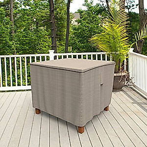 Budge P5A24PM1 English Garden Square Patio Table Cover Heavy Duty and Waterproof, Small, Two-Tone Tan