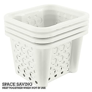 Organize Your Home Mini Stackable White Storage Containers with Open Tops, 4 Pack, Great Organizing Bins for Pantry, Closet, Bedroom, and all Storage, 7.6” x 6.7” x 5.3”