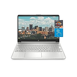 HP 15" Laptop, AMD Ryzen 3 5300U Processor, AMD Radeon Graphics, 256 SSD, Windows 11 Home in S Mode (15-ef2010nr, Natural Silver)