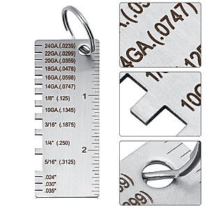 Wire/Metal Sheet Thickness Gauge 14 16 18 20 22 24 Wire Gauge Thickness Size Inspection Tool Welding Gauge,Stainless Steel