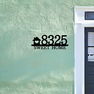 MINYASUN Custom House Number Sign - Personalized Metal Address Sign - House Number for Outdoor - Address Number Plaque - Home Numbers - Housewarming Gift