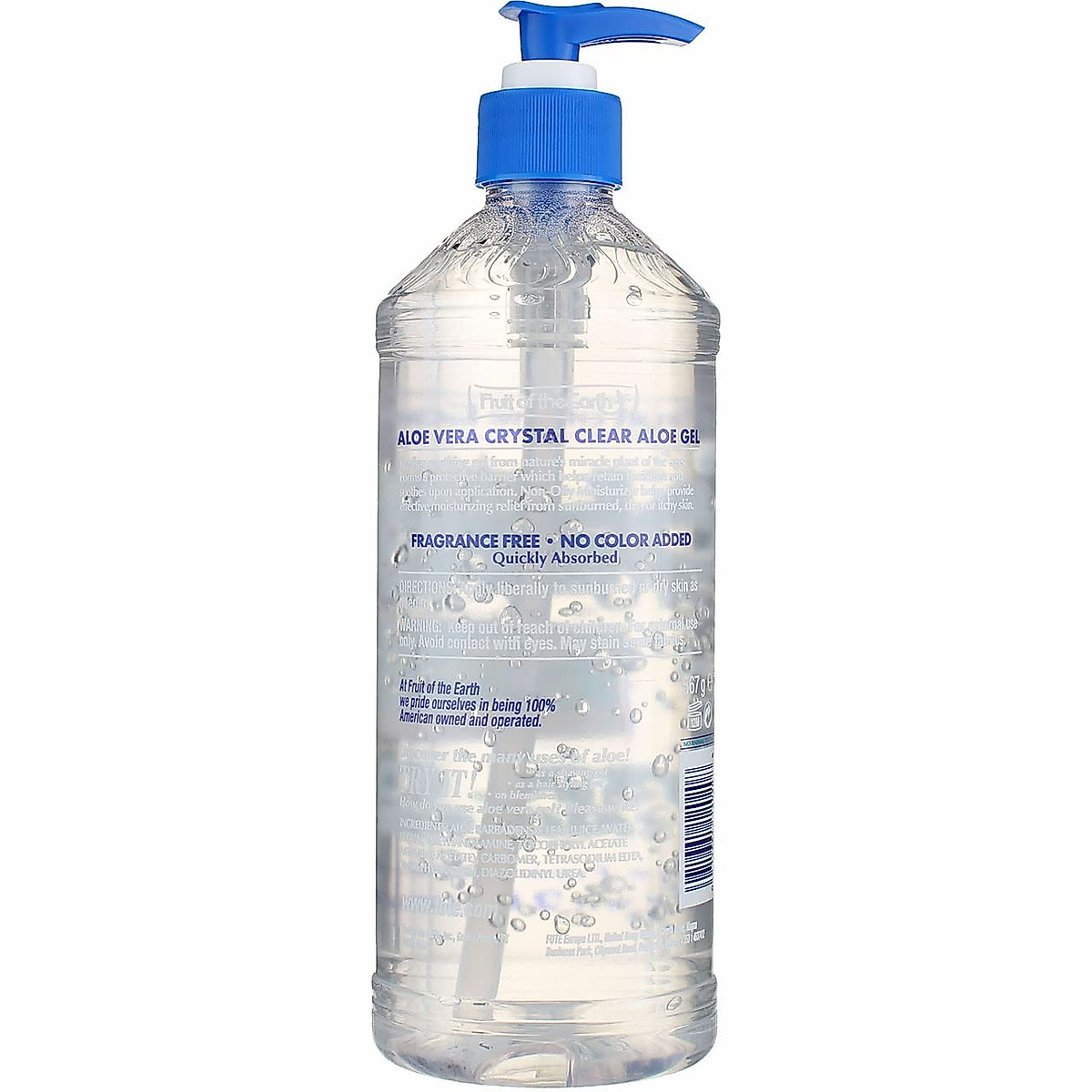 Fruit of the Earth Aloe Vera Crystal Clear Aloe Gel,20 oz (Pack of 3)