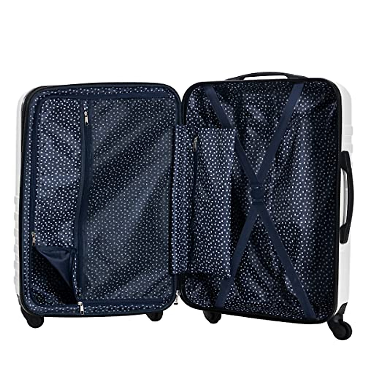 Ben Sherman Hereford Spinner Travel Upright Luggage, White, 24-Inch Checked