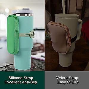 MLKSI Water Bottle Zipper Pouch for Stanley Cup Accessories, Two Layers Cute Storage Bags for Stanley Tumbler with Handle, Gym Accessories for Simple Modern 40 oz Tumbler with Handle