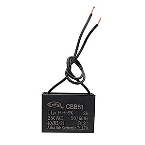 AKZYTUE CBB61 Capacitor 11uf 250V AC Ceiling Fan 2 Wire 50/60Hz for Starting Electric Fan Generator Pump Motor
