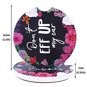 2PCS Car Coasters for Cup Holders - Perfect Absorbent Car Coasters Car Accessories 2.56" Ceramic Coasters with Cork Back and Finger Slot,Car Cup Holders Coasters to Keep it Clean and Dry