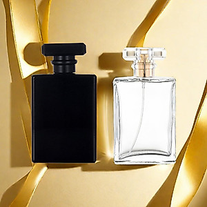 YORROR 2 Pack 100ml Clear Thick Glass Perfume Atomizer,Empty Refillable Perfume Spray Bottle for Men and Women,Portable Fragrance Fine Mist Spray Bottle Perfume Dispenser for Travel (Silver