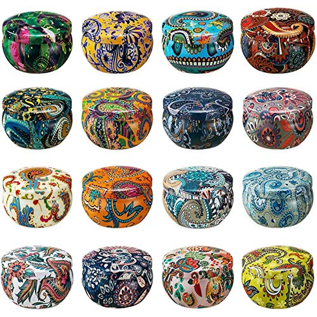 JHENG Set of 16 Small Scented Candles Soy Wax Aromatherapy Candles 2.5 OZ Portable Tin Candles with Lid, Relaxation Gifts Basket for Mother, Women, Friends and Coworkers