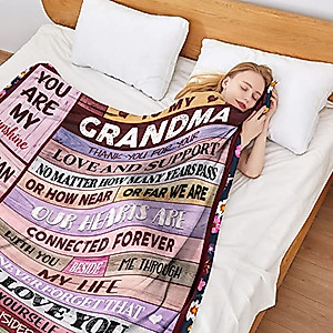 Gifts for Grandma Blanket Mother's Day Birthday from Grandchildren Great Nana Retirement Gift Super Soft Light Weight Couch Bed Christmas Throw Blanket 60'' x 50''
