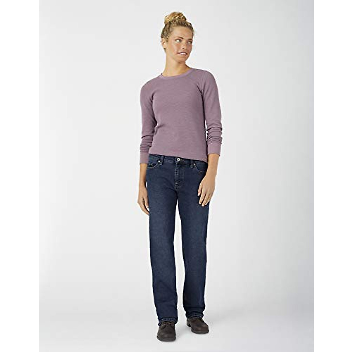 Dickies Women's Warming Temp-IQ Flex Denim 5-Pocket Work Jean, Medium Stonewash, 10