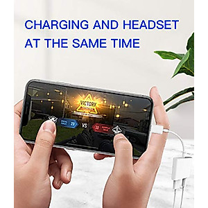 Headphone Adapter(2pack)Compatible with Lightning to 3.5mm AUX Audio Jack and Charger Dongle Earphone Splitter Compatible for iPhone 11 12 pro xs xr x 8 for Ipad Converter charging connector for Apple
