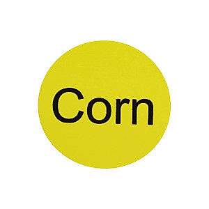 Yellow Corn Deli Labels 1 Inch Round Circle Dot 500 Total Adhesive Stickers