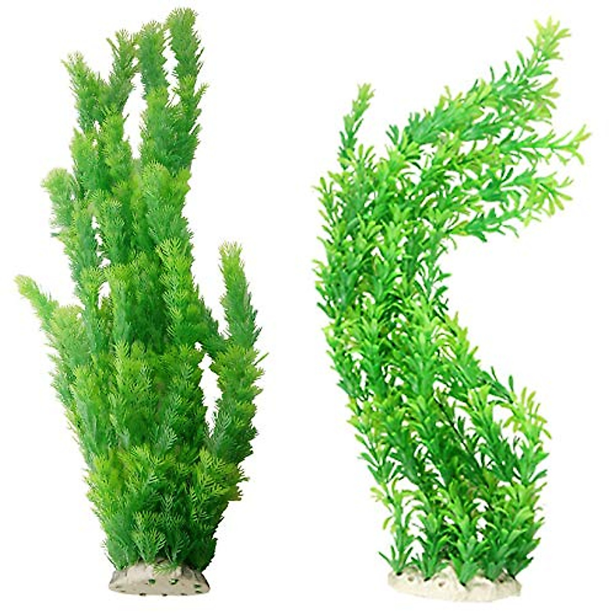 Hamiledyi Aquarium Plants Plastic Decor Fish Tank Green Decorations Plants Ornament Safe for All Fish,Extra Large 23-inch Tall, 2 Pack   