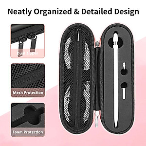 TITACUTE for Apple Pencil Case Carrying Case Hard Foam Zipper Shockproof Protective Travel iPencil Case Holder for Apple Pencil 1st Generation 2nd Gen for iPad 10 Pro Stylus Pen Charger Cable Adapter