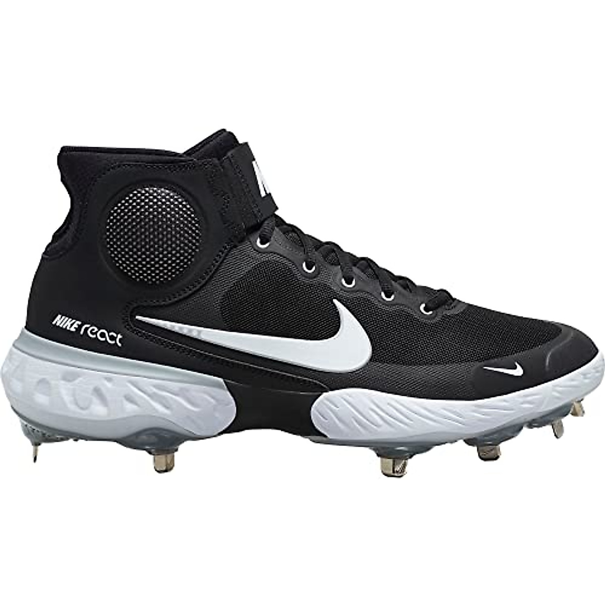 Nike Alpha Huarache Elite 3 Mid White/BlackMen's Baseball Cleat (us_Footwear_Size_System, Adult, Men, Numeric, Medium, Numeric_15)