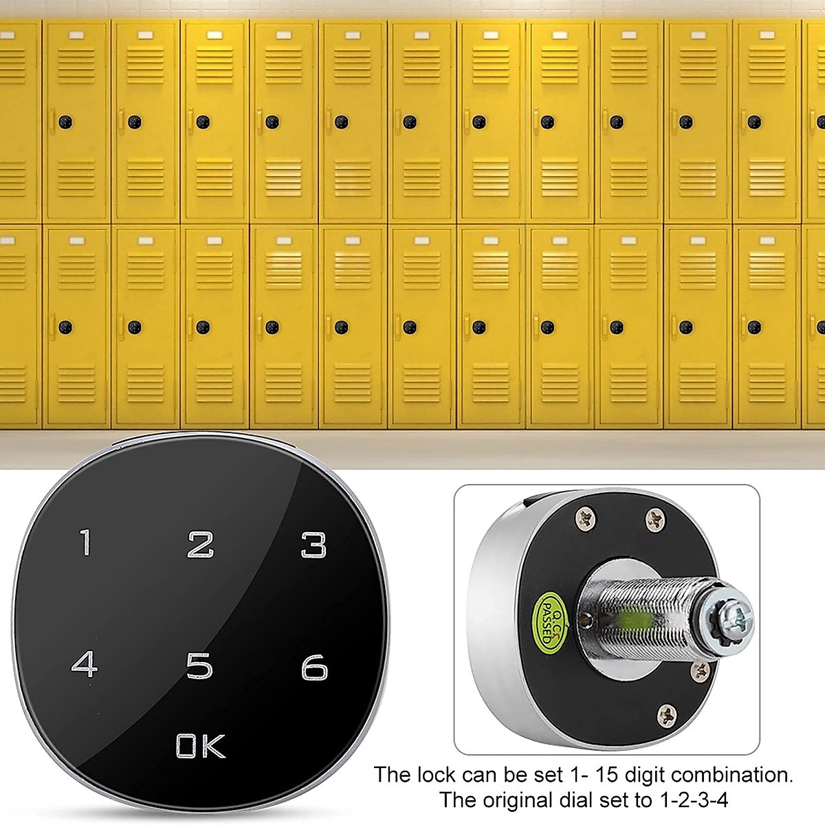 Digital Electronic Coded Lock,Touch Screen Password Lock for Cabinet Mailbox File Sauna Drawer School Lockers,Easy to Install（2.56 Inch）