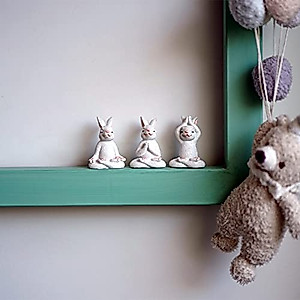 Rabbit Statue Fairy Garden Decor - 2.1" Set of 3 Tiny Gifts for Women/Mom/Grandma/Daughter/Sister, Gift Ideas for Christmas, Best Easter Gifts, Bunny Figurine for Home Table/Shelf Decor