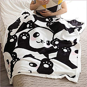 Jurllyshe Panda Throw Blanket Panda Plush Sherpa Fleece Blanket Panda Gifts for Girls Soft Warm Fuzzy Pandas Stuffed Animal Blankets for Kids or Adults All Seasons (Cute Panda, 50 x 60 Inch)