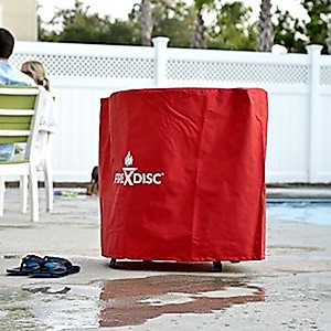 FIREDISC Universal Cover | Protector for Propane Cooker | Heavy Duty Waterproof Cover for Outdoor Cooker | Cover for Grill | Weatherproof Gas Grill Cover | 11.97 x 10.67 x 2.56 inches | Red