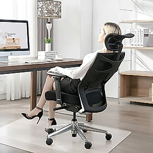 Clear Chair Mat for Hardwood Floor: 48" x 36" Plastic Office Chair Mats for Hard Wood and Tile Floor, Easy Glide No-Slip Floor Mat for Rolling Chair, Heavy Duty Pvc Floor Protector under Computer Desk