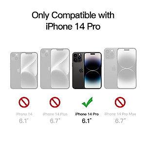 JETech Matte Case for iPhone 14 Pro 6.1-Inch, Shockproof Military Grade Drop Protection, Frosted Translucent Back Phone Cover, Anti-Fingerprint (Dark Green)