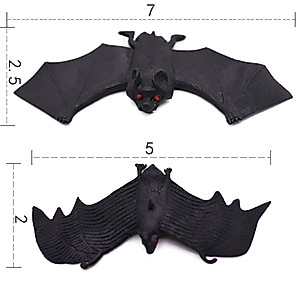BigOtters 12pcs Halloween Bats,Rubber Hanging Vampire Bats for Halloween Party,April Fool's Day,Haunted House Decoration