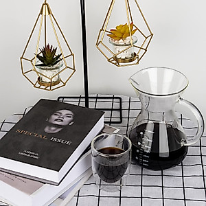 T-mark Pour Over Coffee Maker with Reusable Double-layer Stainless Steel Filter, 600ml/20oz BPA-Free Glass Coffee Carafe, Glass Coffee Maker, Coffee Dripper Brewer