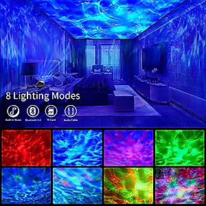 esonstyle LED Night Light for Kids, Ocean Wave Projector with Music White Noise/Timer/Bluetooth Speaker Remote Control，Galaxy Lights Projector for Bedroom/Room Decor