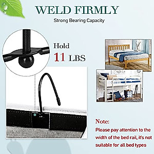 Creproly Bedside Caddy/Hanging Storage Bag for Headboards Bunk Hospital Beds Dorm for Storage Books, Keys, Mobile Phones (Black)