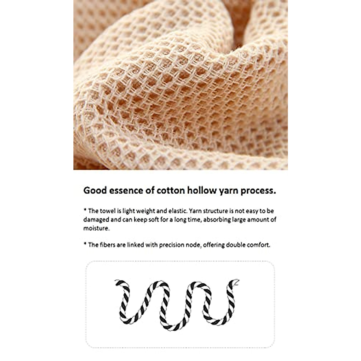 Luke's Gift Japanese Style Waffle Weave Hand Towel, 100% Long Staple Cotton, 28" x 13", Microfiber Drying (Beige)