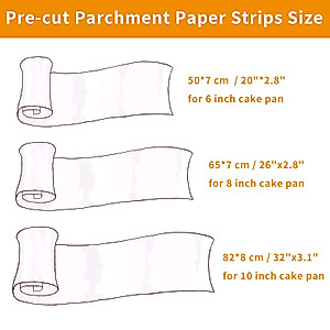 ZCONIEY 100 Counts Non-Stick Parchment Paper Liners Strip Baking Liners for 6" Cake Pans Circle