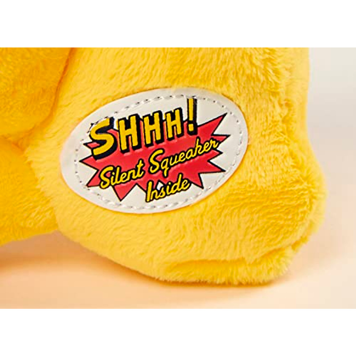goDog Flips Duck-Bear Silent Squeak Plush Dog Toy, Chew Guard Technology - Yellow, Small