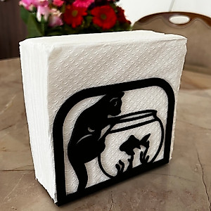 HeavenlyKraft Napkin Holder Dispenser kitchen decor Paper Napkin Holder Modern Napkin Holder tissue holder for dining table napkin holder kitchen napkin stand farmhouse table napkin holder Cat & Fish