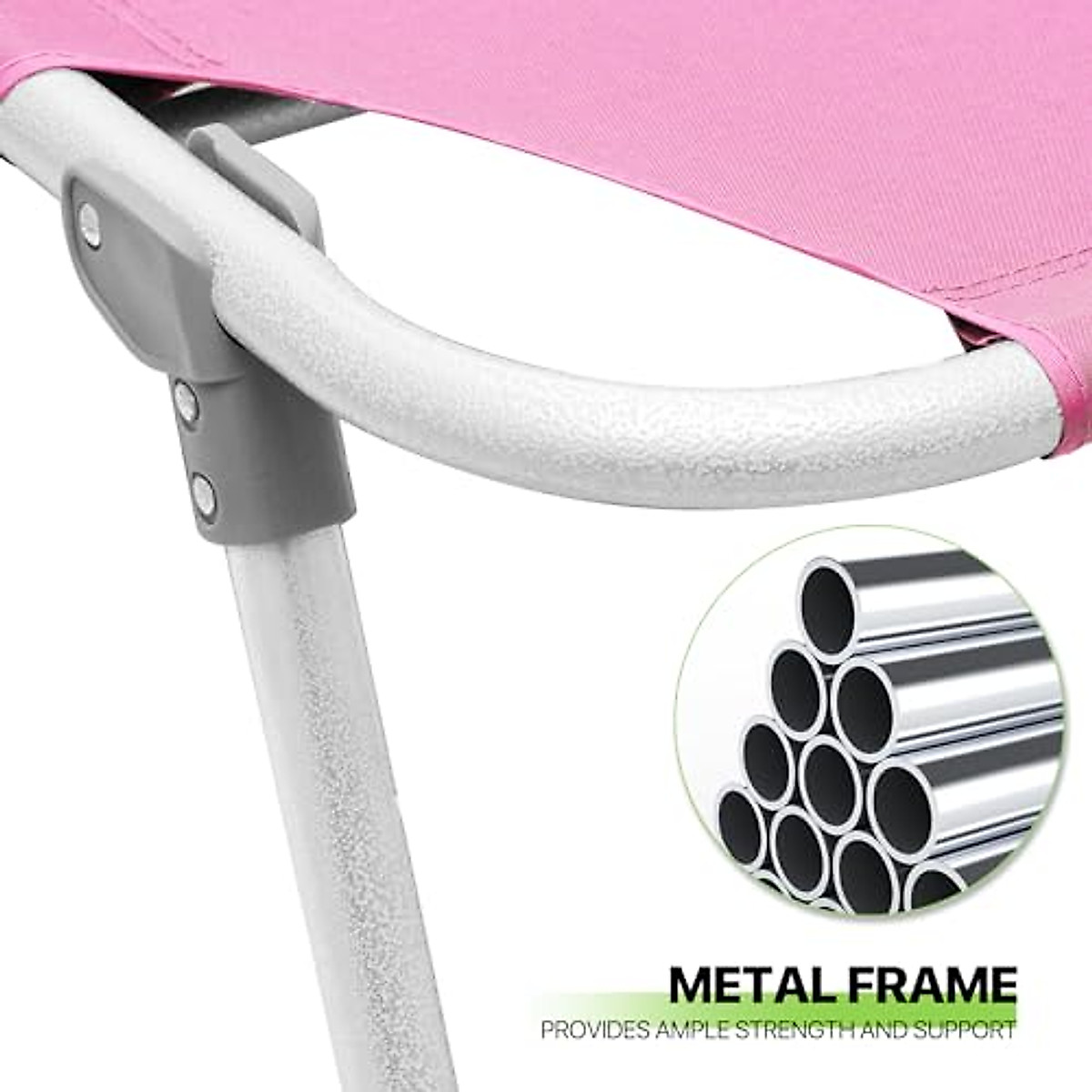 Magshion Portable Military Fold Up Camping Bed Cot, Folding Camping Cot for Adults Outdoor Bed Heavy Duty Sleeping Cots for Camp with Carry Bag, Neon Pink