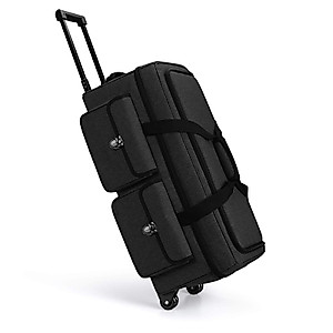 Yarwo Rolling Craft Tote Bag with Wheels Compatible for Cricut Maker, Maker 3, Explore Air 2, Cameo 4, Double Layers Carrying Case for Die Cut Machine and Supplies, Black (Patent Pending)