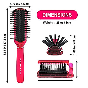 Trinity-Folding Hair Brush, Foldable Anti Static Hair Detangler Brush, Women Travel Size Hair Detangling Brush, Hair Styling Brush for Toiletry Bag Travel Purse Locker Gym