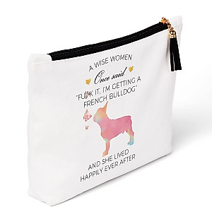 Dog Gifts for Dog Lovers, French Bulldog Stuff Merch Decor, Dog Mom Gifts for Women Women, Unique Christmas Birthday for Dog Lover Owners, Crazy Dog Lady Gifts, Dog Makeup Bag ?etting A French Bulldog