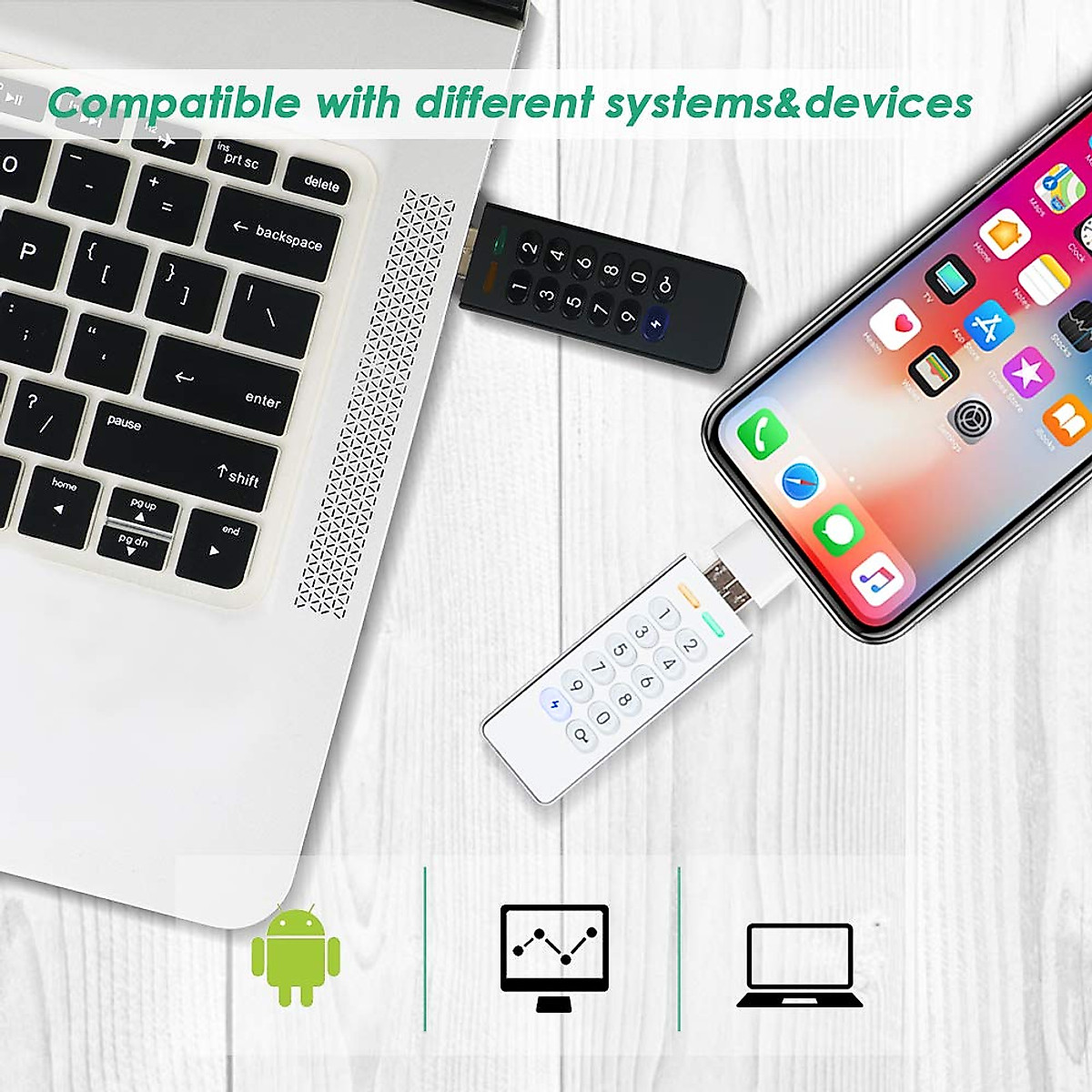 LEPIN 32GB Flash Drive Password Protected Hardware Encrypted USB Flash Drive Secure USB Drive Secret with Keypad U Disk Flash for Personal Data Security