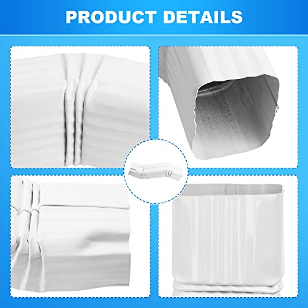 Gutter Downspout Elbow Extensions Offset 2x3 - White S-Shape [Leader Style A ]