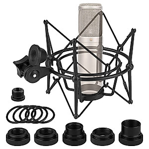 Geekria for Creators Microphone Shock Mount Compatible with Rode NT-USB, NT1-A, NT2-A, NT1000, NT2000, Procaster, K2, Mic Anti-Vibration Suspension Adapter Clamp Mic Holder Clip (Black/Metal)