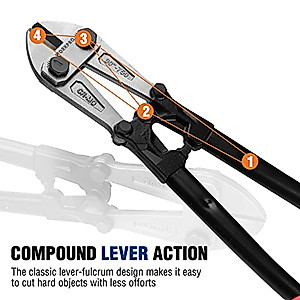 WORKPRO 30" Bolt Cutter, Chrome Molybdenum Steel Blade, Heavy Duty Bolt Cutter with Soft Rubber Grip, Cutting Tool for Cut Chain, Wire, Screw, Rivet