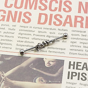 FLOGWE 14G 316L Snake Industrial Barbell Cartilage Earring Surgical Steel Dragon Claw Industrial Barbell Cartilage Earring Body Piercing Jewelry for Women Mens……