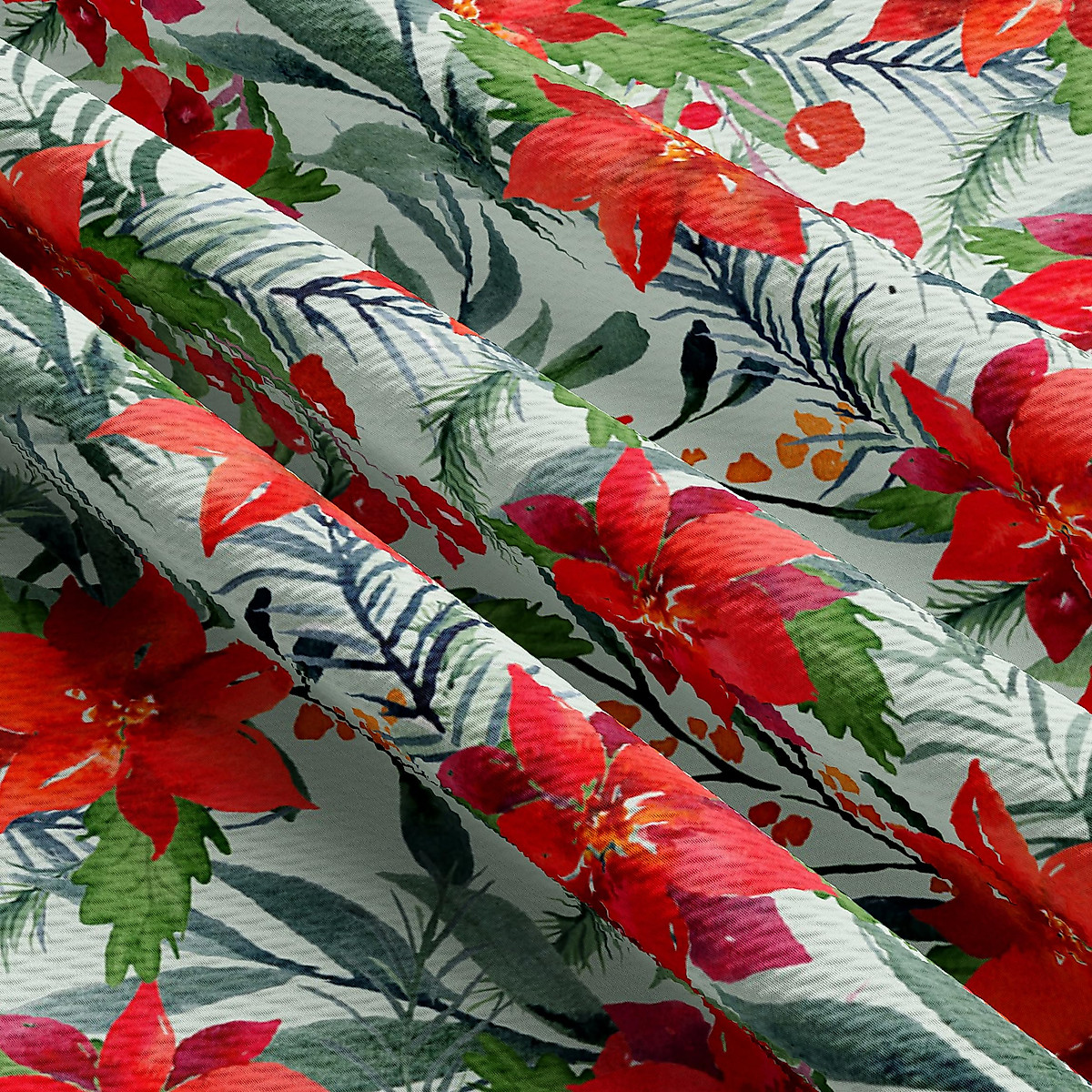 Christmas Bullet Textured Fabric by The Yard Floral Stretch Liverpool - 1 Yard Thick Knit Jersey Fabric for Bows Clothes Sewing (AC100)