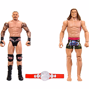 Mattel WWE Randy Orton & Matt Riddle Championship Showdown Action Figure 2-Pack with RAW Tag Team Championship, 6-inch