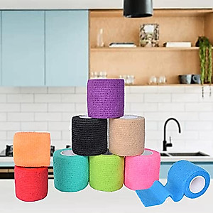 Gondiane 9 Pack 2" x 5 Yards Self Adhesive Bandage Wrap Self Stick Wrap for Ankle, Wrist, Finger, Sports, Breathable Cohesive Vet Tape for Pets (Multi Colors)