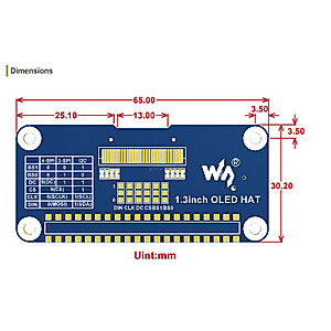 1.3 inch OLED Display HAT for Raspberry Pi 2B/3B/4B/Zero/Zero W Jetson Nano 128x64 Pixels SPI/I2C Interface @XYGStudy