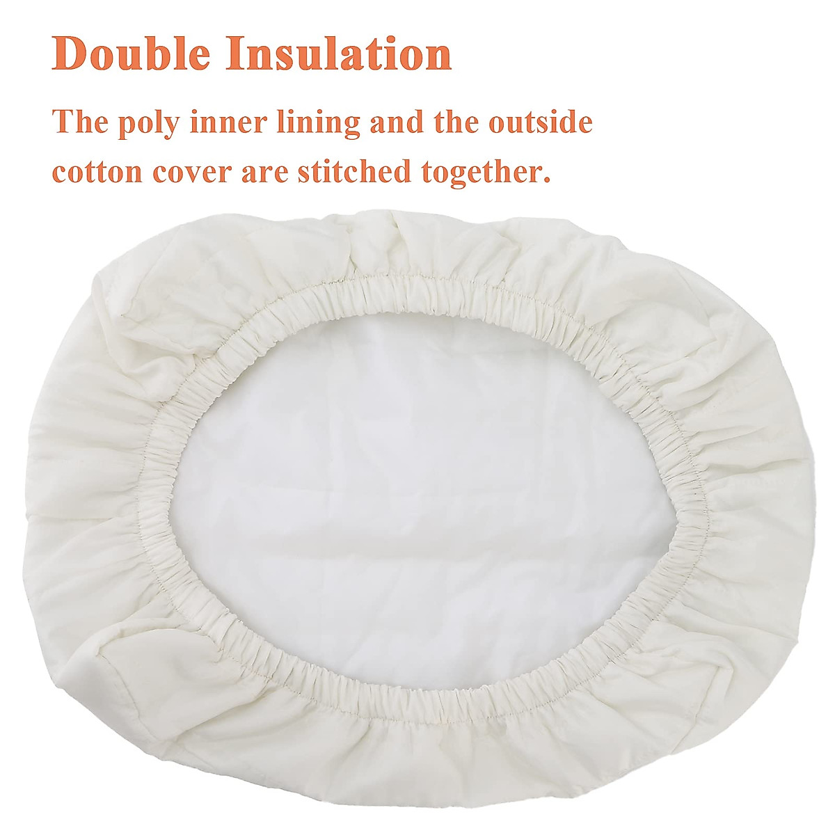 Bekith Indoor Air Conditioner Cover, AC Cover Inside Window AC Unit Cover, Double Insulation Defender with Elastic Strap, White (25” x 18” x 3.5”)