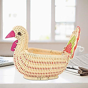 Hand Woven Baskets, Mini Turkey Shape Storage Baskets, Rattan Storage Baskets for Home Dining Table Decorations
