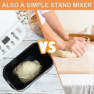 Patioer Bread Maker Machine with Gluten Free Setting 3LB 2.5LB 2LB Automatic Loaf Bread Machine with Fruit & Nut Dispenser 14-in-1 Breadmaker Dual Paddle Programmable 3 Crust Colors, White