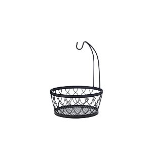 Pfaltzgraff Rustic Farmhouse Wire Fruit Basket with Banana Hook, 11-Inch, Antique Black
